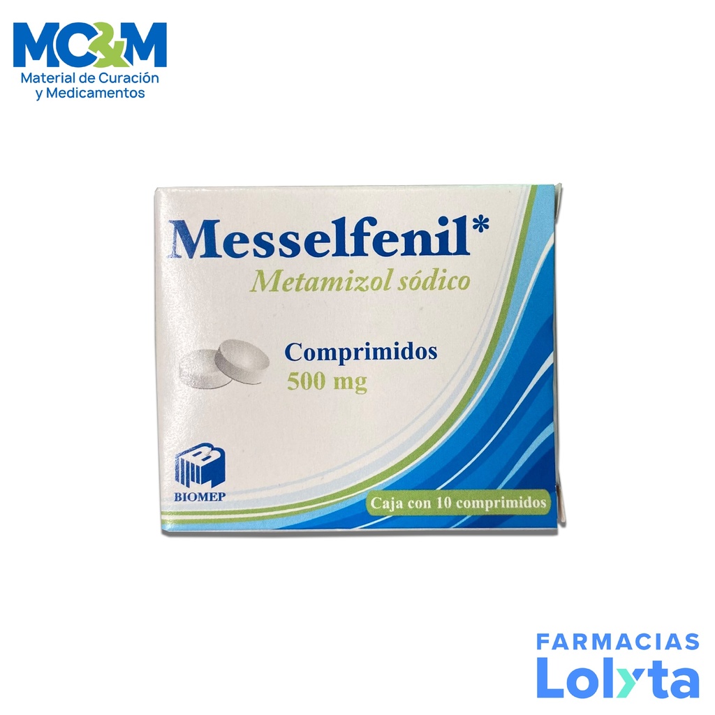 METAMIZOL SODICO 500MG C/10 TAB MESSELFENIL LAB BIOMEP | Website ...